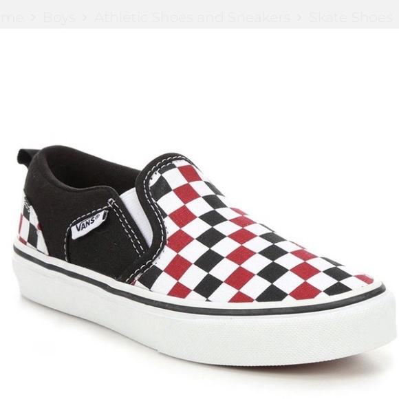Vans | Shoes | Mens Vans Slip On Asher Checkered Red And White Rare ...